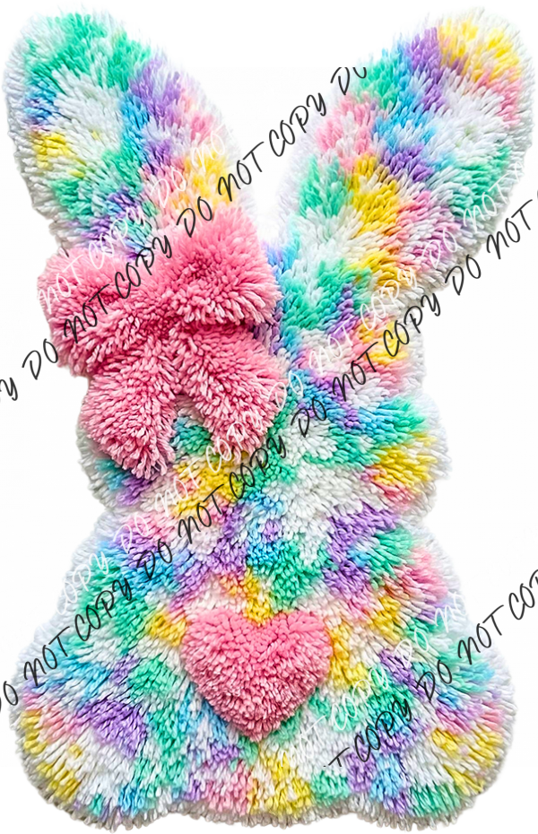 Latch Hook Yarn Happy Easter Hip Hop DTF Transfer