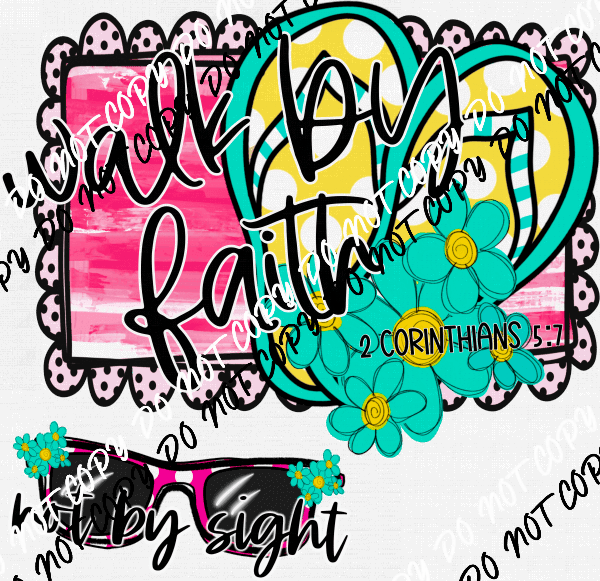 Walk by Faith Flip Flops DTF Transfer
